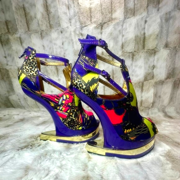 Mona Mia | Shoes | Mona Mia Purple 6 Heel Less Wedge Shoes | Poshmark